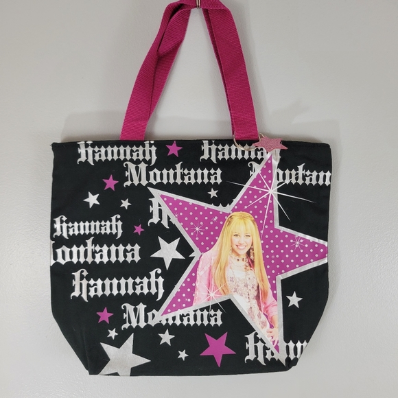 Disney | Accessories | Disney Hannah Montana Black Star Canvas Tote Bag ...